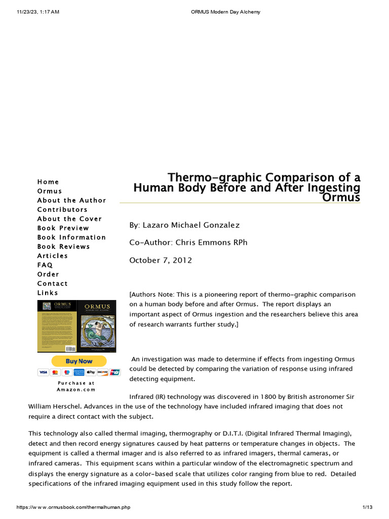 Thermographic Image of The Body Before After Ormus | Download Free PDF | Thermography ...