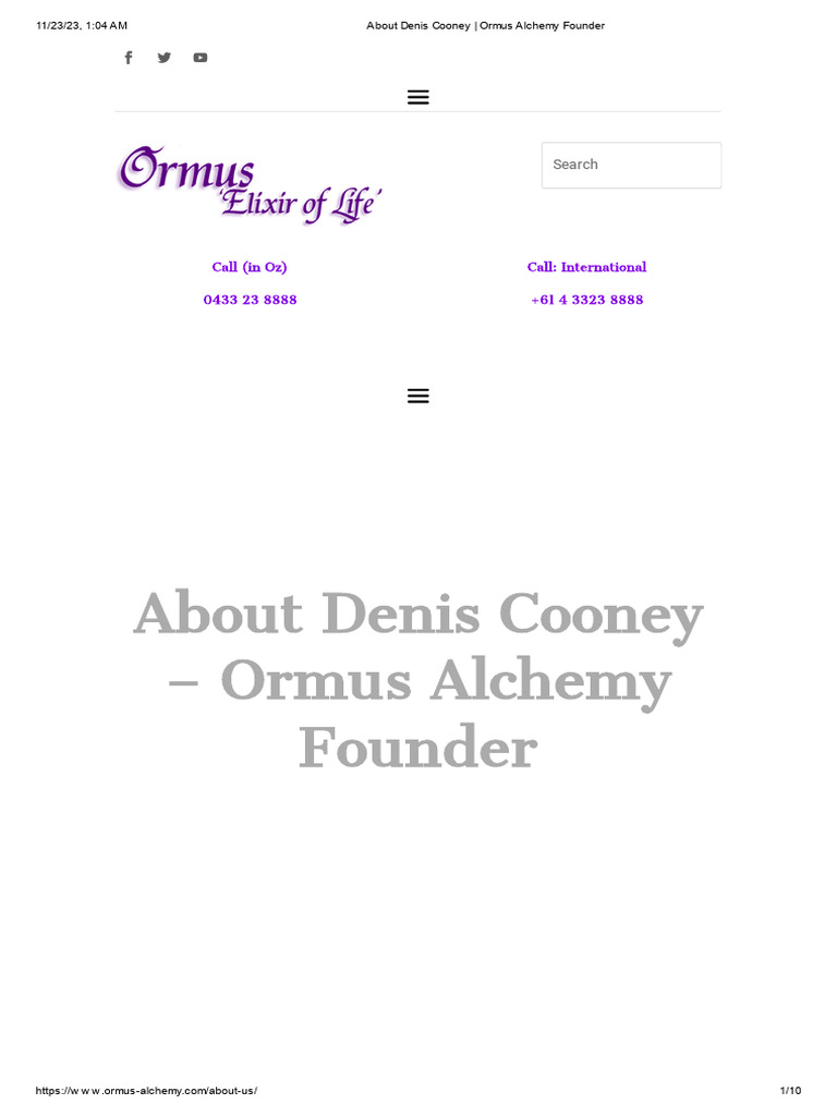 About Denis Cooney - Ormus Alchemy Founder | PDF | Alchemy