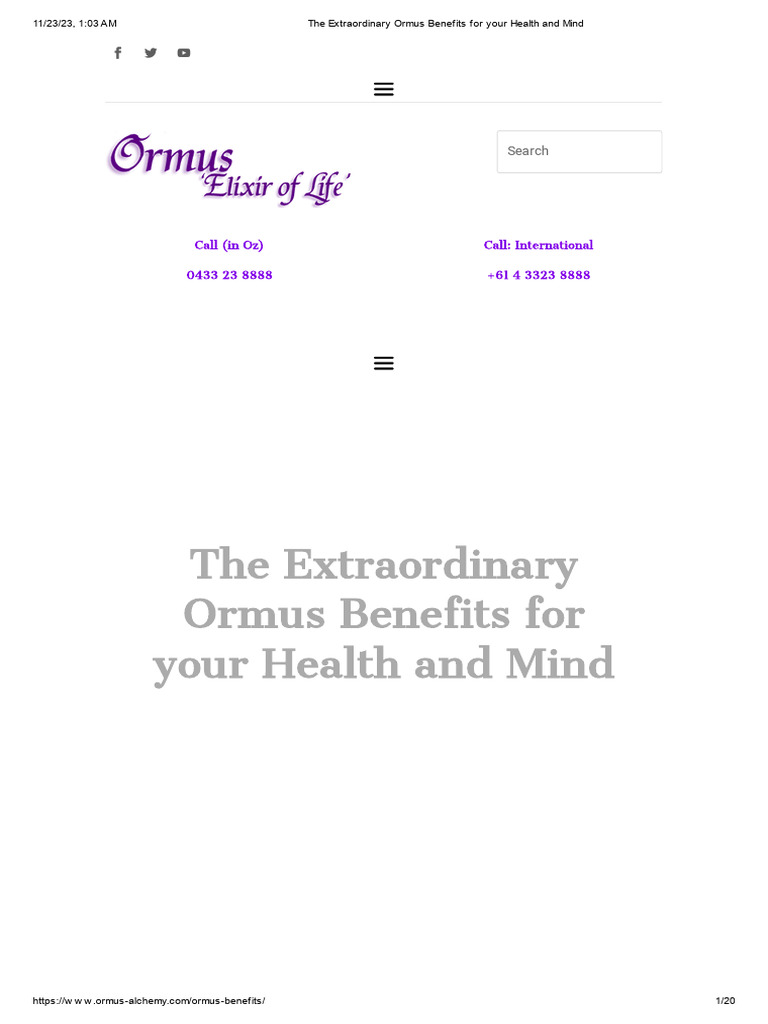 The Extraordinary Ormus Benefits For Your Health and Mind | PDF | Sleep | Circadian Rhythm