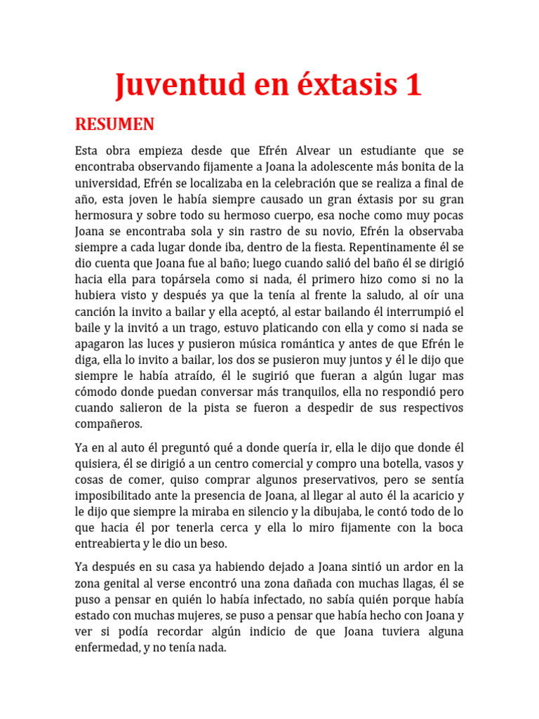 Juventud en Éxtasis 1 | PDF | Infección transmitida sexualmente | Sexualidad