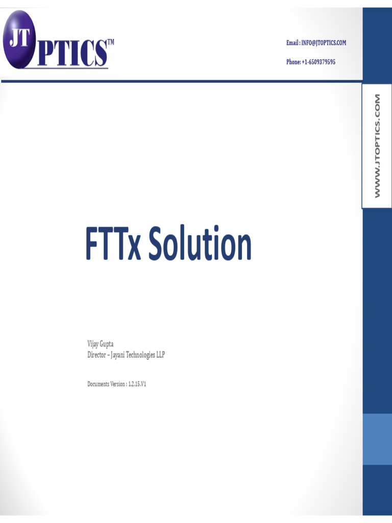FTTX Solution 1689335025 | PDF | Fiber To The X | Optical Fiber