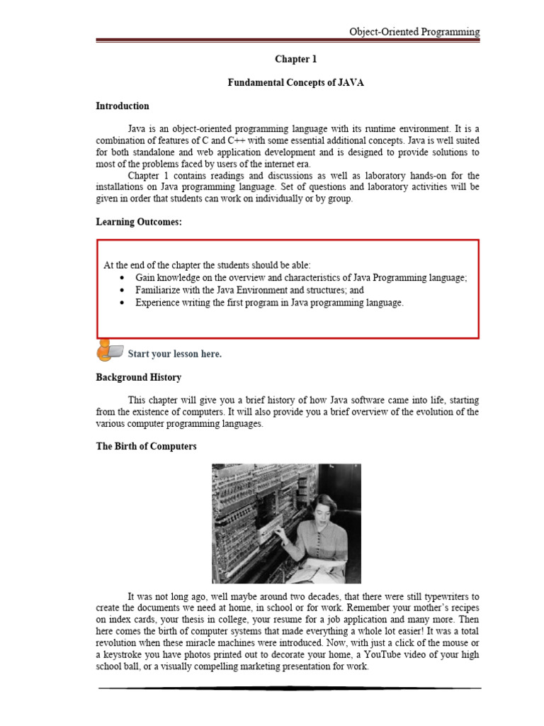 module-1 | PDF | Java (Programming Language) | Java (Software Platform)