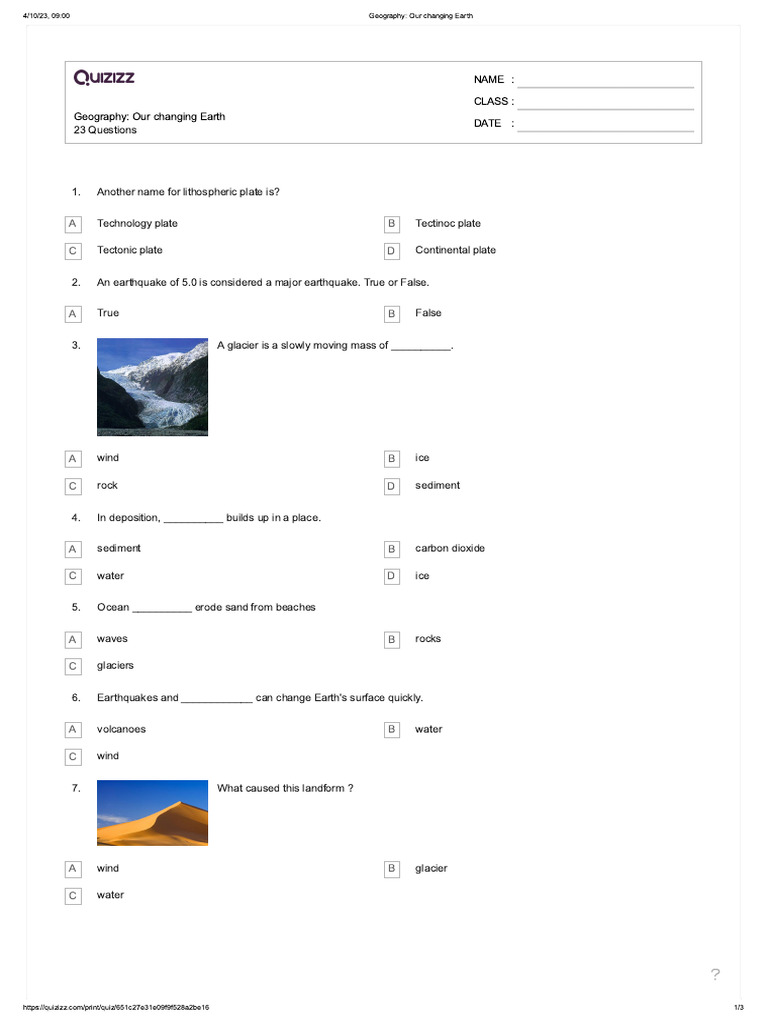 Geography - Our Changing Earth #3 | PDF