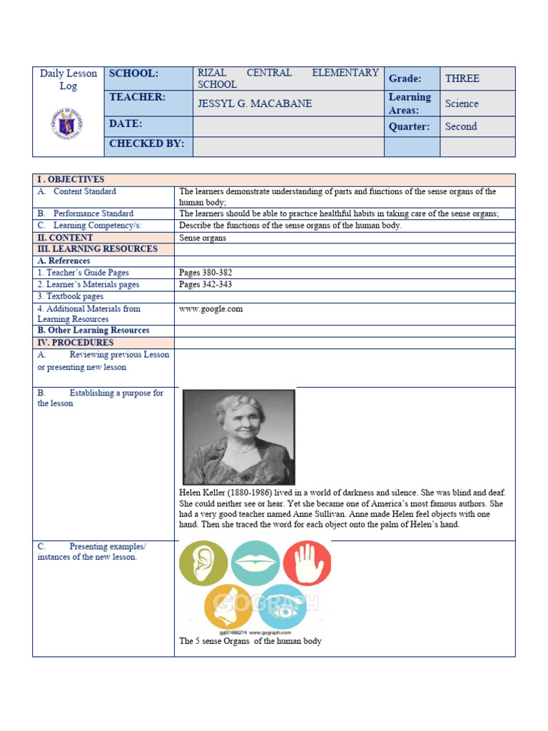 lesson plan 5 senses | PDF | Senses | Teachers