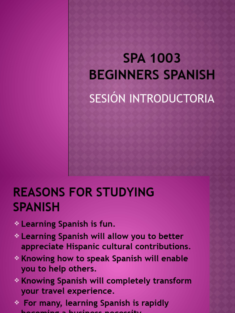 Spa 1003 Beginners Spanish | PDF | Spanish Language | Hispanic