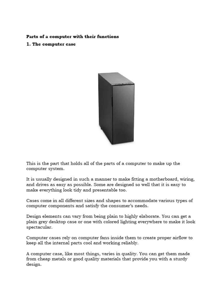 Computer Components Explained | PDF | Random Access Memory | Computer ...