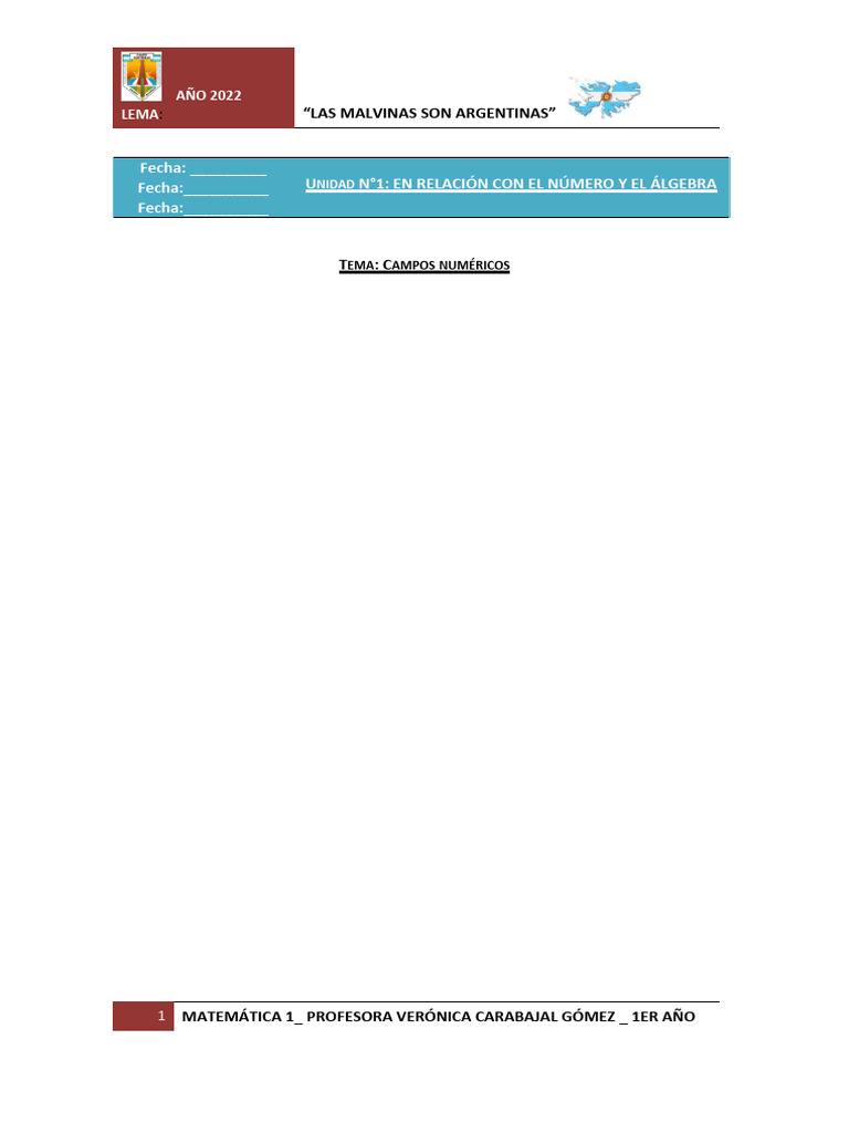 3 - Unidad #1 - Numeros Enteros. | PDF | Matemáticas
