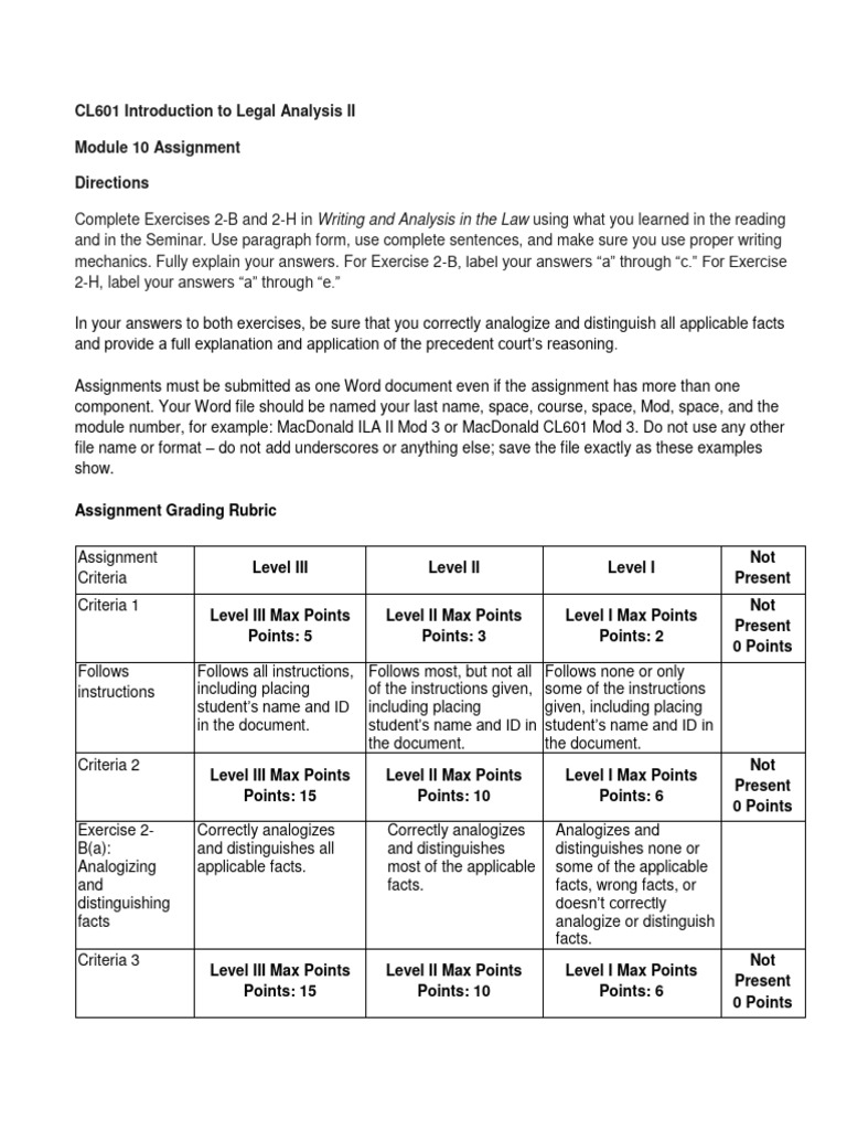 CL601 Mod10assignment | PDF | Precedent