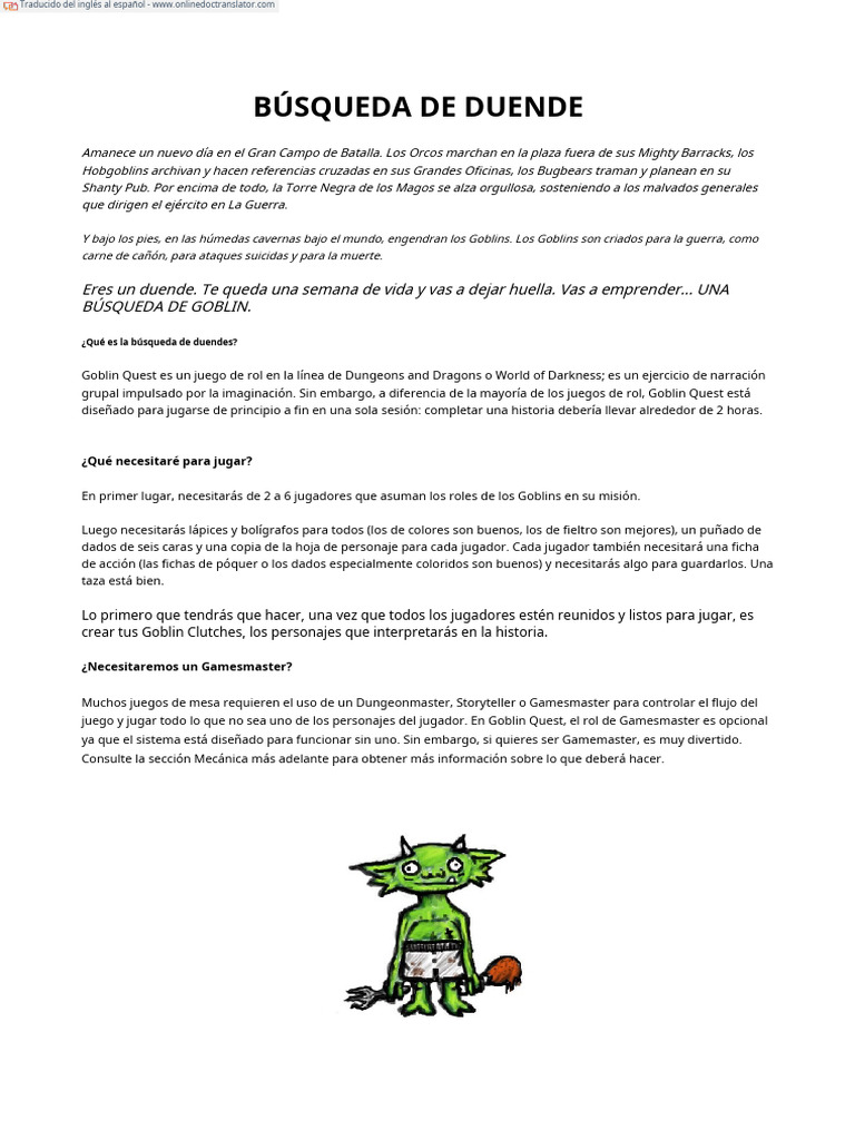 Goblin Quest | PDF | Hogar, jardinería y bricolaje