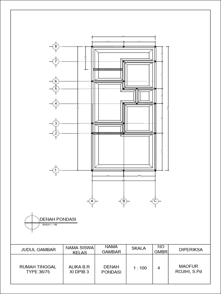 Denah Pondasi 1 | PDF