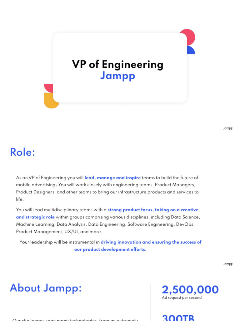 Job Description (2023) - VP of Engineering | PDF | Engineering | Data