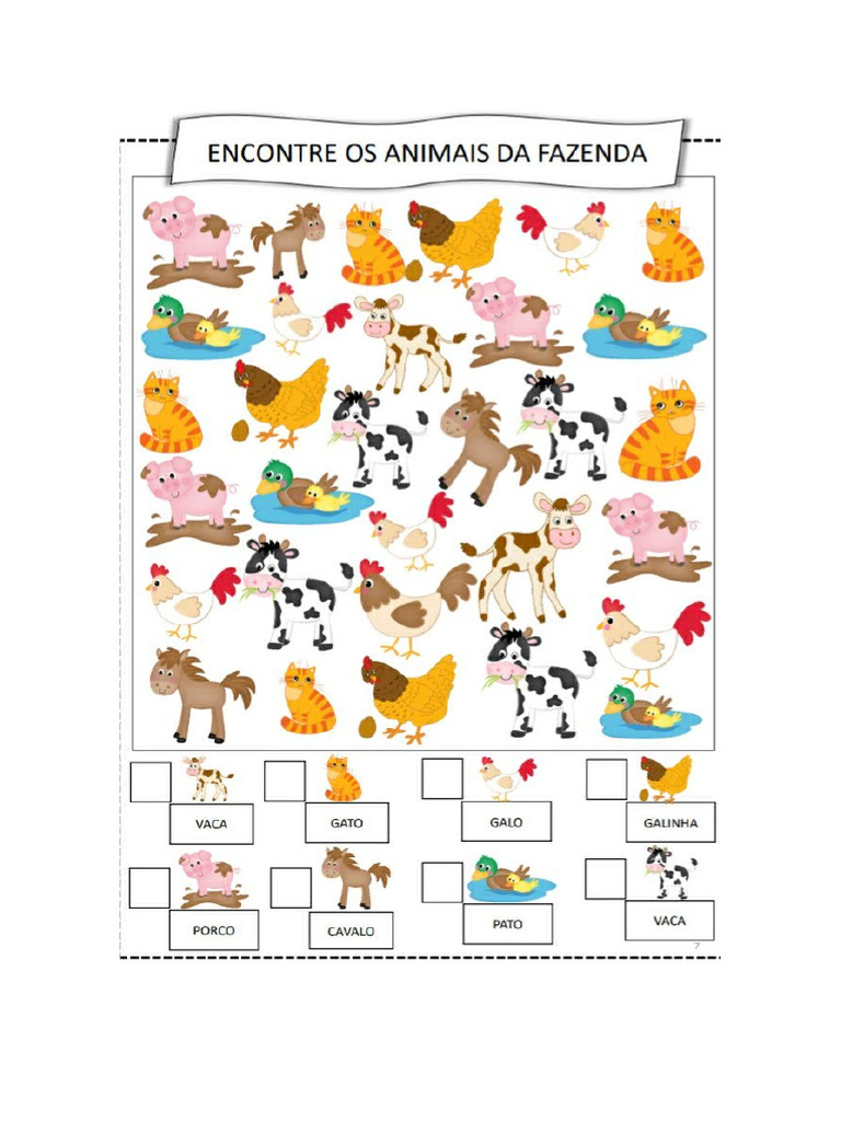 Encontre Os Animais Da Fazenda Atencao | PDF