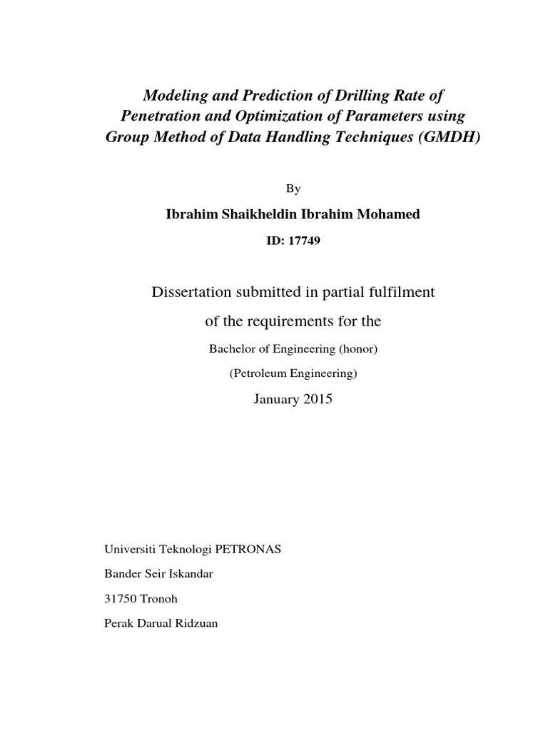 Modeling and Prediction of Drilling Rate of Penetration and ... Modeling and Prediction of Drilling Rate of Penetration and ...