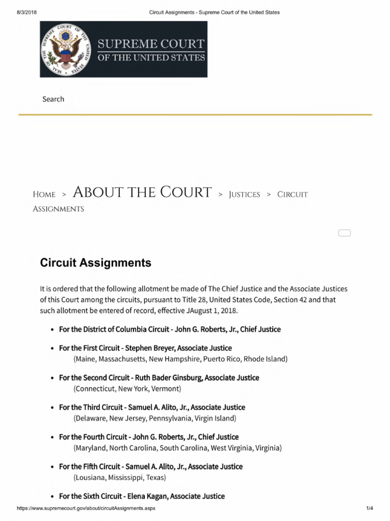 Circuit Assignments Supreme Court Us - 043034 | PDF | Supreme Court Of ...