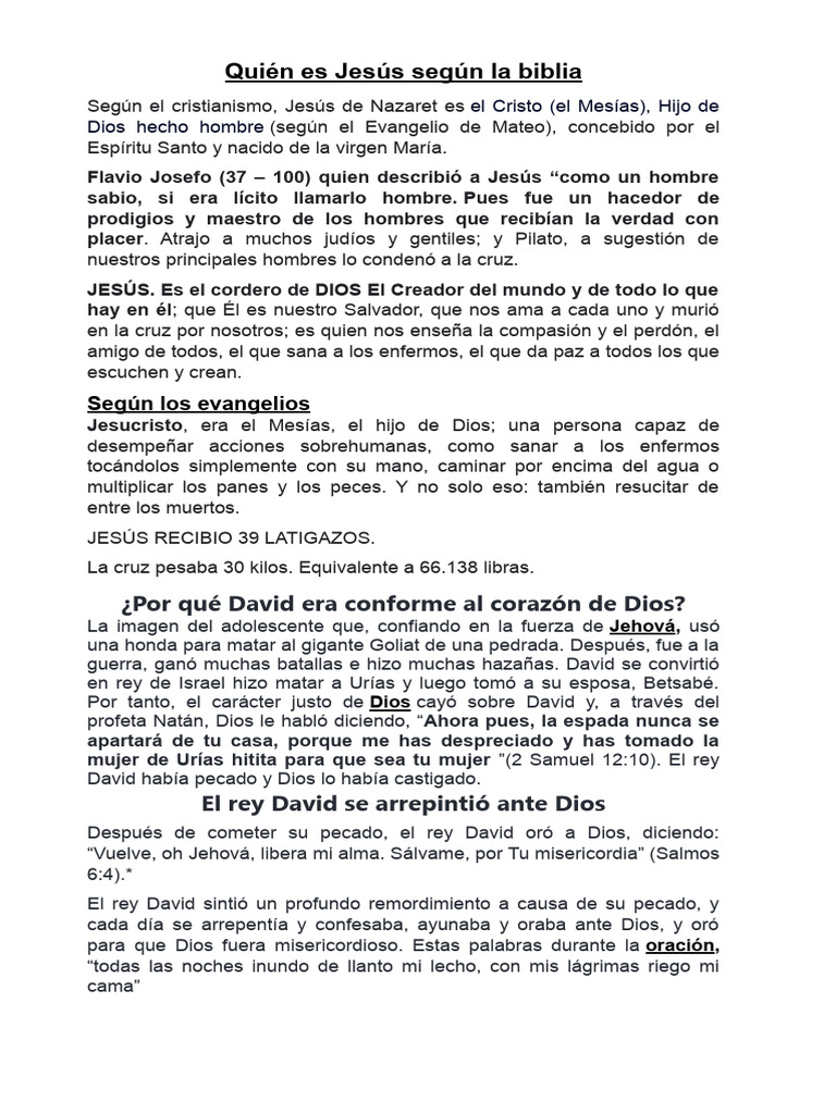 Quién Es Jesús | PDF | Jesús | David