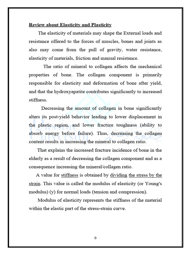 Elasticity and Plasticity | PDF | Deformation (Engineering) | Elasticity (Physics)