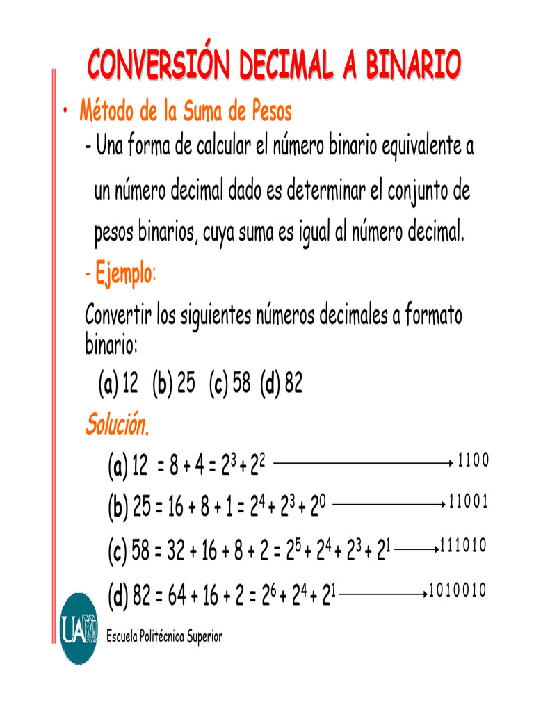 Conversion de Decimal A Binario | PDF | División (Matemáticas) | Poco
