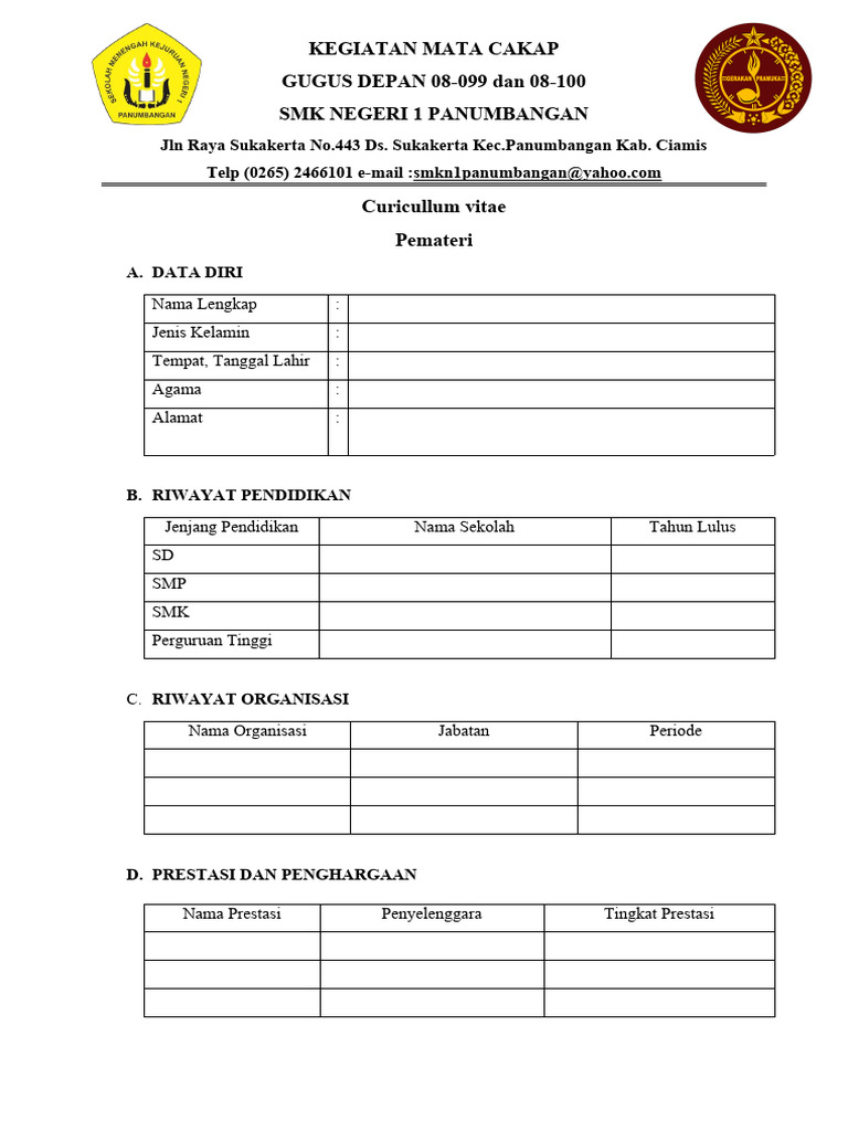 CV Pemateri PRAMUKA | PDF