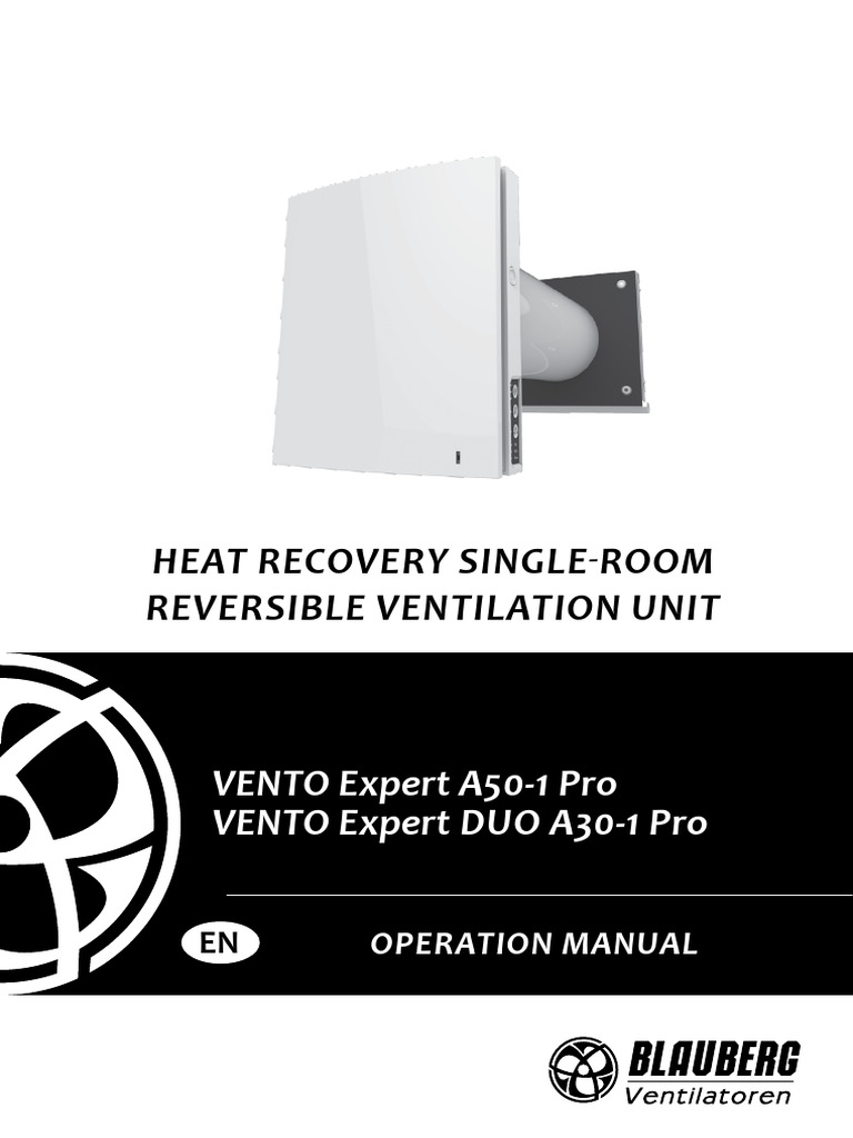 Manual VENTO Expert DUO A5030-1 Pro | PDF | Electrical Connector | Duct (Flow)