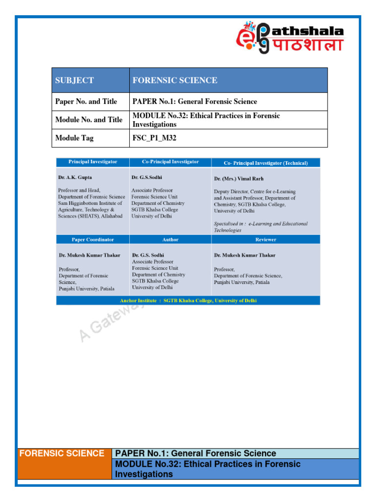 Ethical Issues in Forensic Science | PDF | Expert Witness | Science