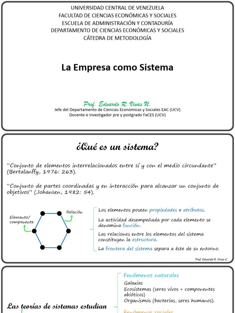 Clase La Empresa Como Sistema Pdf Business Sistema