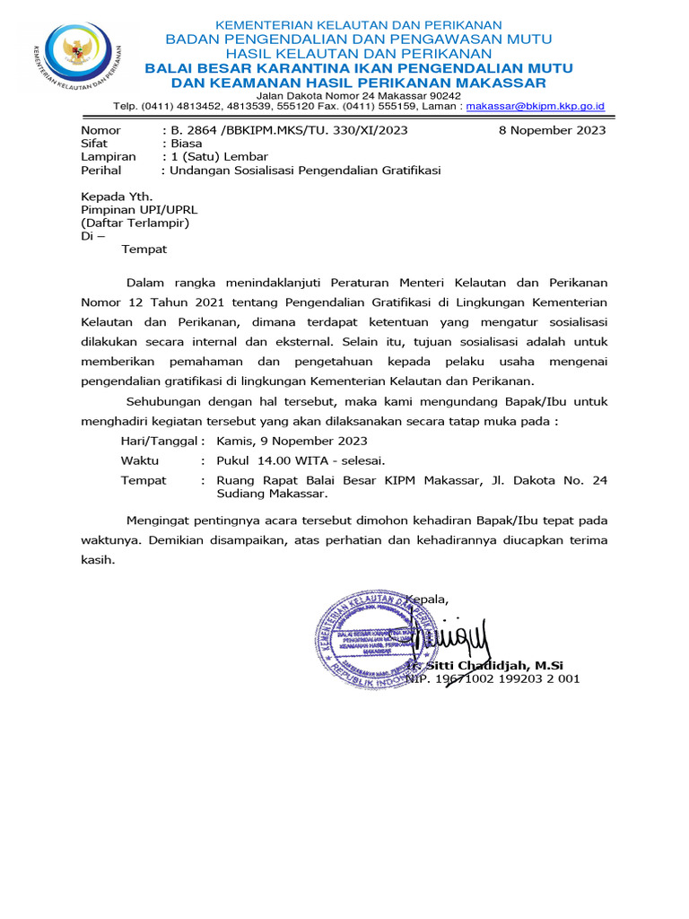 Surat Ke UPI - Undangan Sosialisasi PPG - Fix | PDF