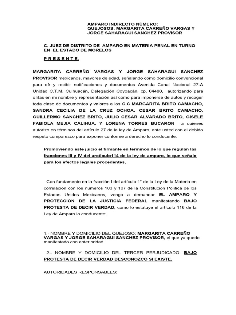 Amparo Indirecto Morelos | PDF | Queja | Esfera pública
