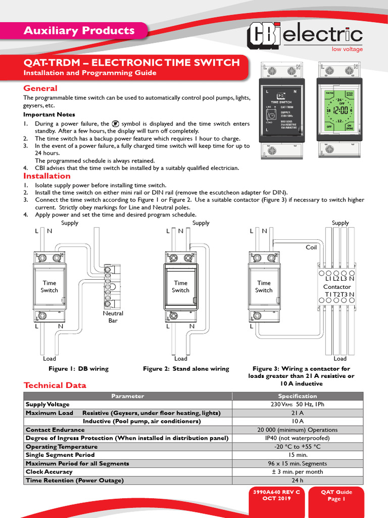 CBI Geyser Timer Programming Guide | PDF | Switch | Clock