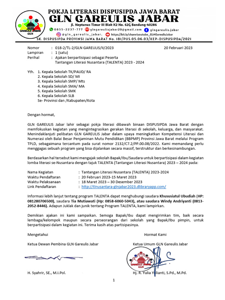 18 1 Ajakan Berpartisipasi Gls | PDF