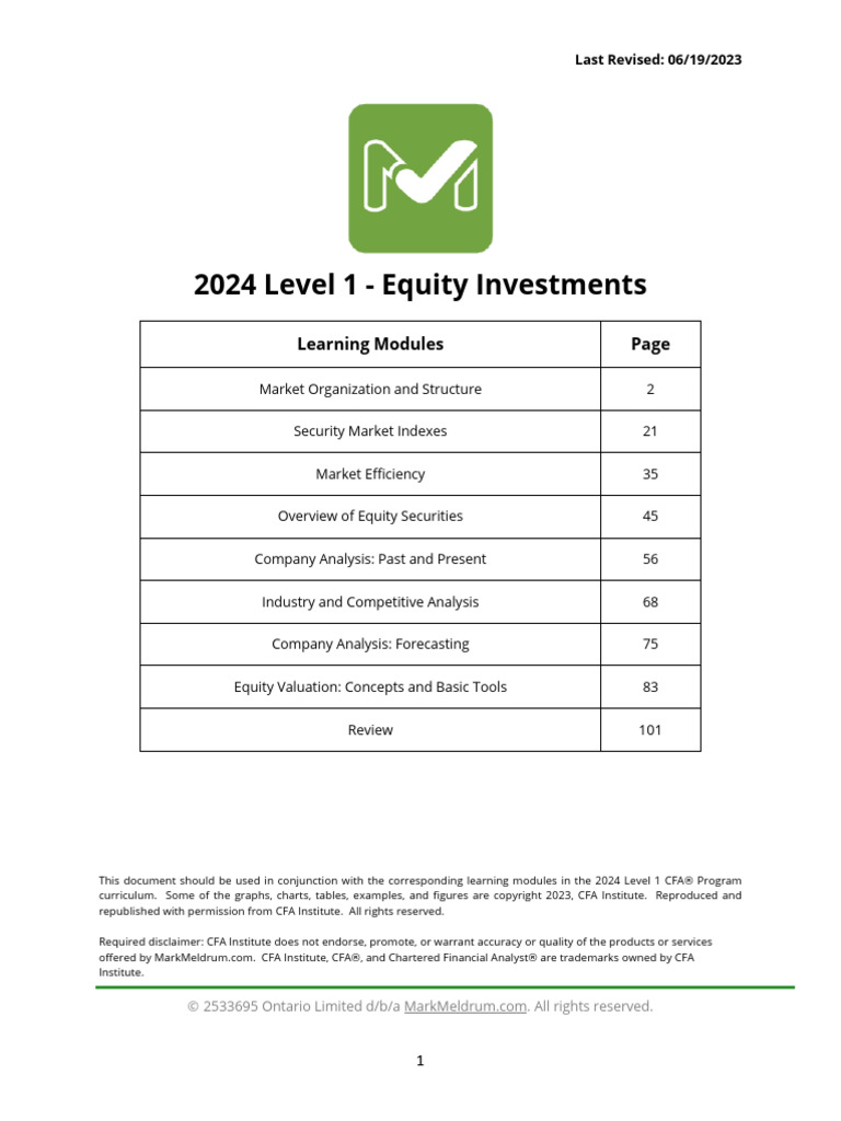 2024 L1 Equity | PDF | Derivative (Finance) | Futures Contract