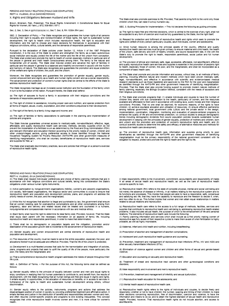 Case Digest PFR Finals | PDF | Rape | Restraining Order