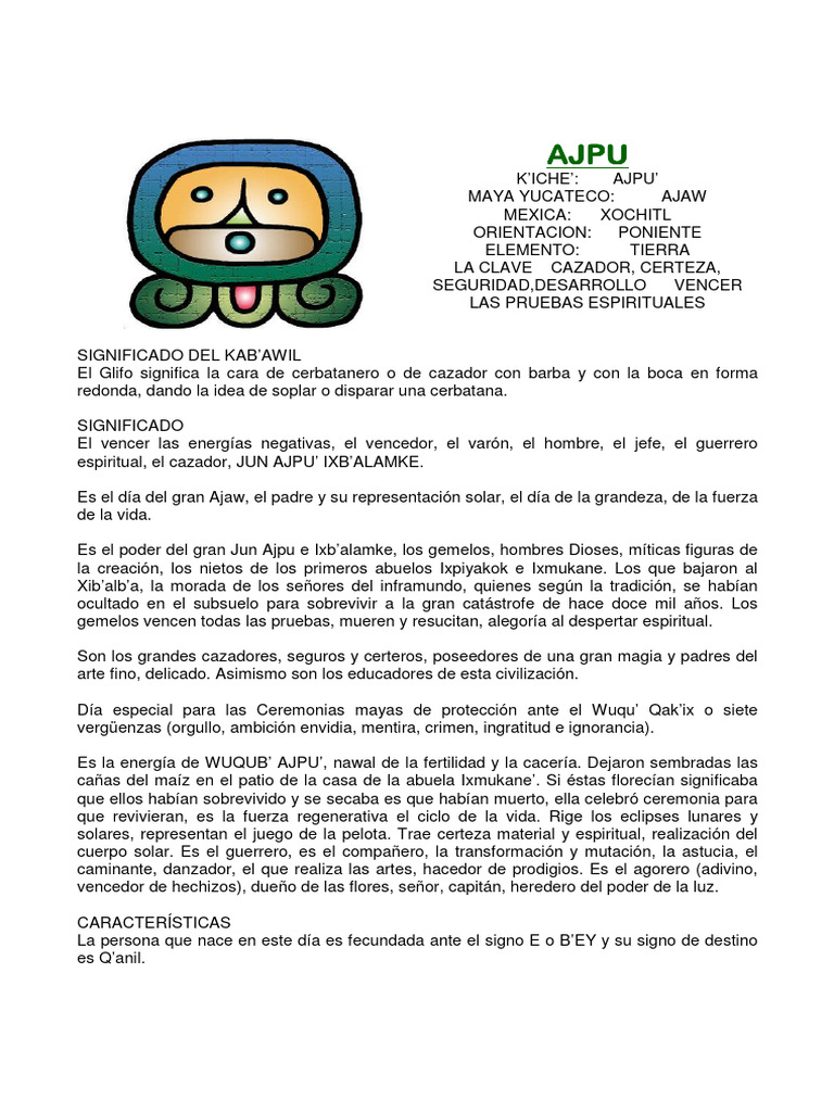 Significado y características del Nahual Ajpu | PDF | Amor