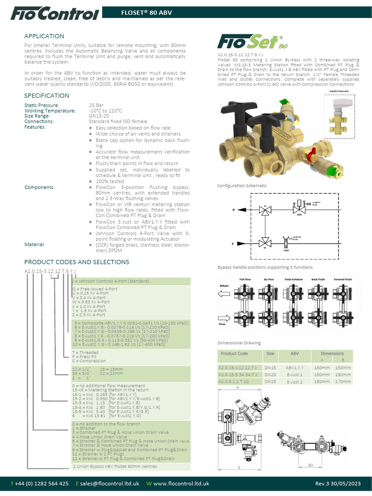 FloSet 80 ABV | PDF | Valve | Flow Measurement