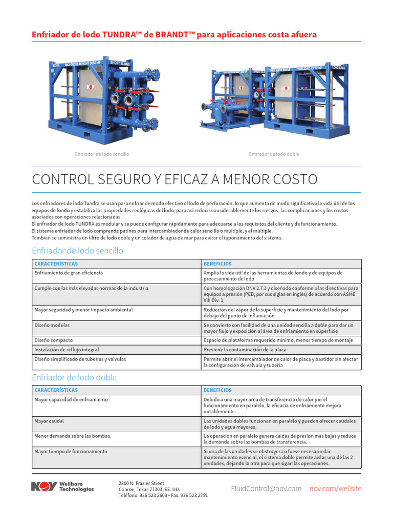 Brandt Tundra Offshore Mud Cooler Flyer Spanish | PDF | Barro | Agua