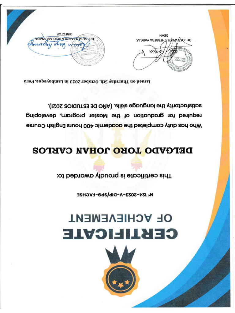 Certificado de Ingles | PDF