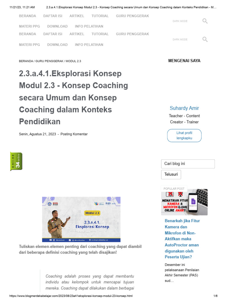 2.3.a.4.1.eksplorasi Konsep Modul 2.3 - Konsep Coaching Secara Umum Dan Konsep Coaching Dalam ...
