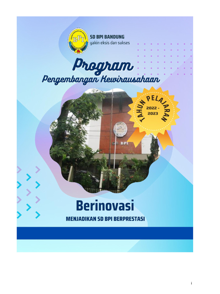 Program Kewirausahaan SD Bpi 2022 2023 | PDF