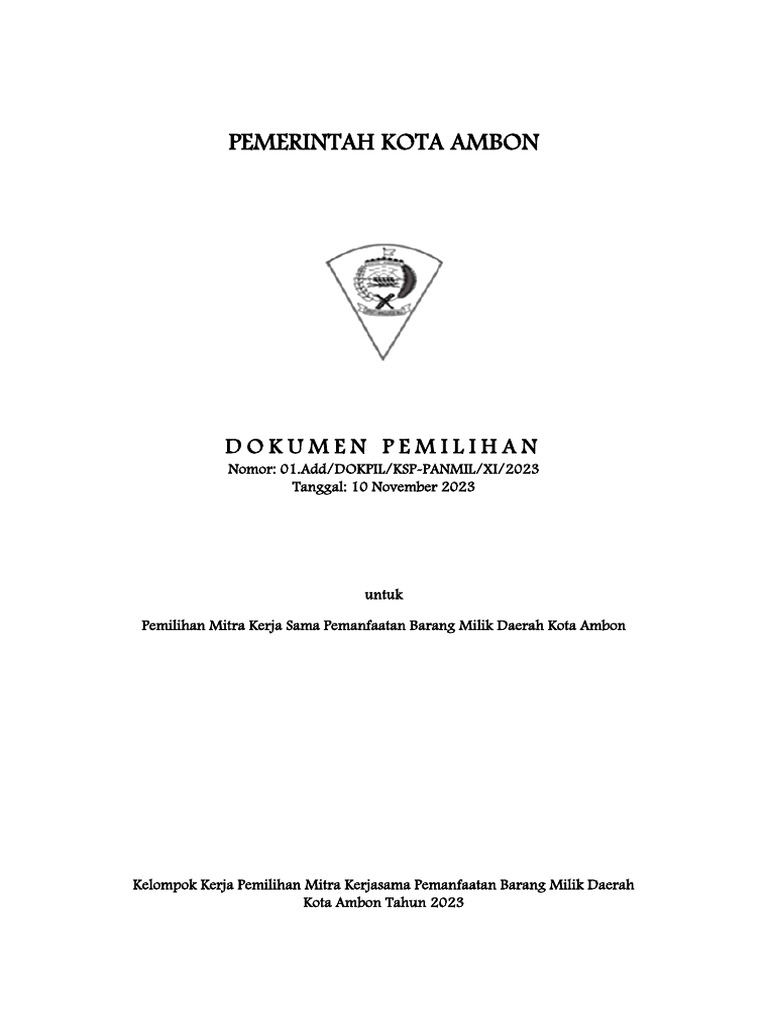 Addendum Dokumen Pemilihan KSP Amplaz | PDF