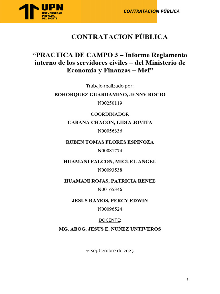 PRACTICA DE CAMPO 3 - Elaborar Un Informe RIT MEF | PDF | Sindicato | Derecho laboral