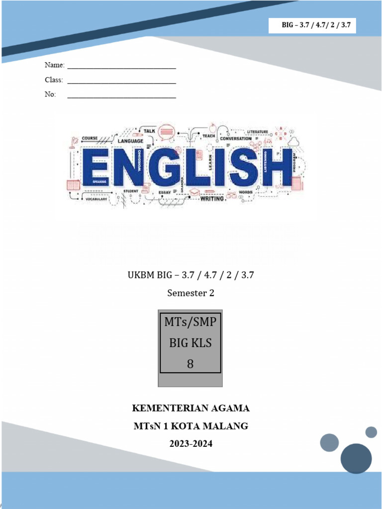 MTS/SMP Big Kls 8 | PDF | Linguistics