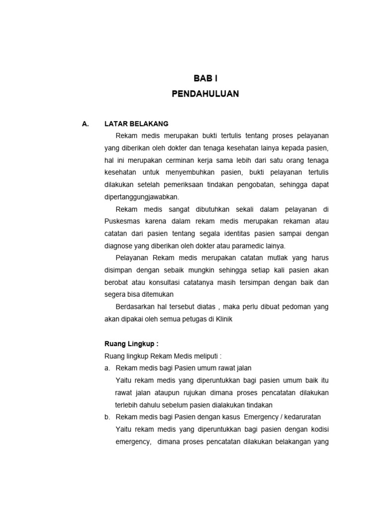 3811 B Pedoman Pengelolaan Rekam Medis Bu Putri | PDF