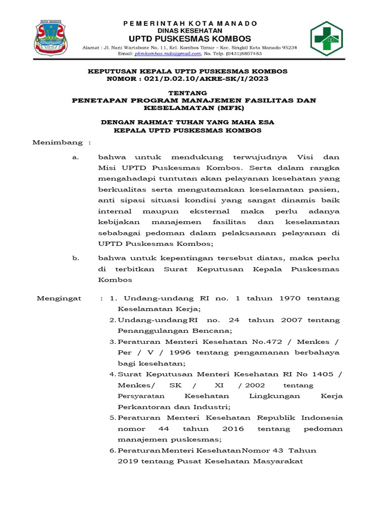 SK PENETAPAN PROGRAM MFK (Fix Edit) | PDF | Pengembangan Diri