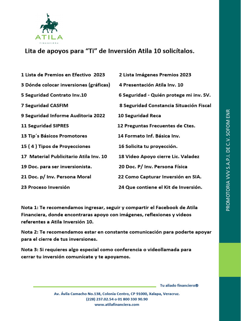 1 K1.1. - Lista de Apoyos Inv.10 | PDF
