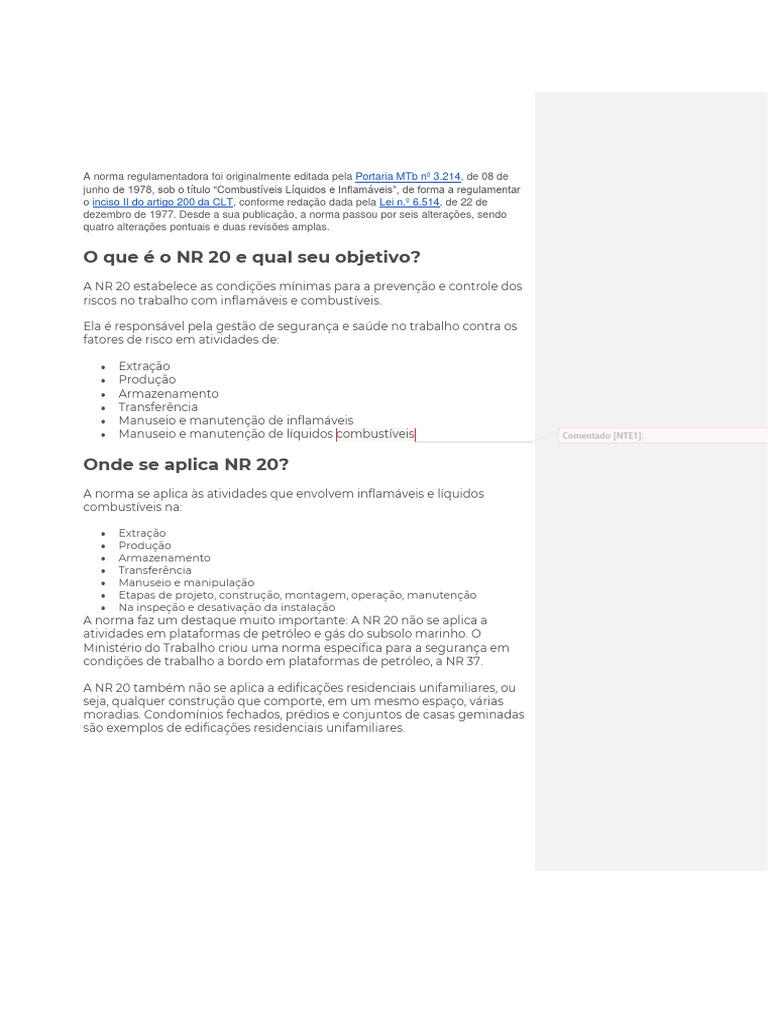 A Norma Regulamentadora Foi Originalmente Editada Pela | PDF | Combustão | Química