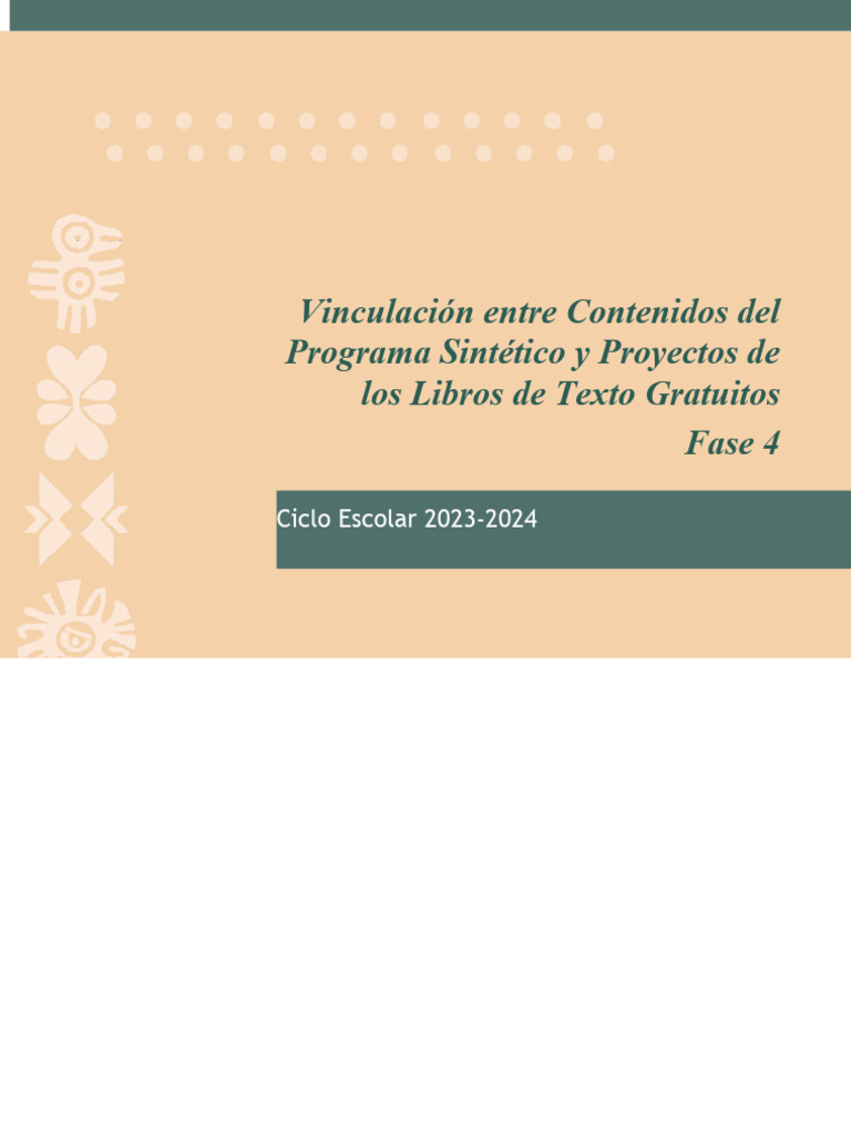 Vinculación Entre Contenidos Del Programa Sintético y Proyectos de Los ... Vinculación Entre Contenidos Del Programa Sintético y Proyectos de Los ...