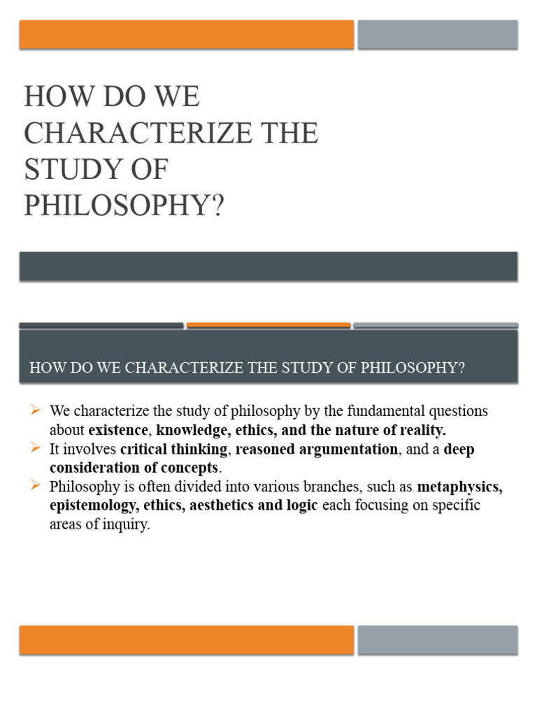 How Do We Characterize The Study of Philosophy - 1 | PDF | Metaphysics ...