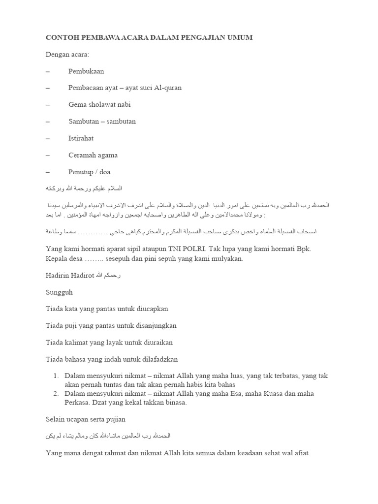 Pembawa Acara Majlis Pengajian | PDF