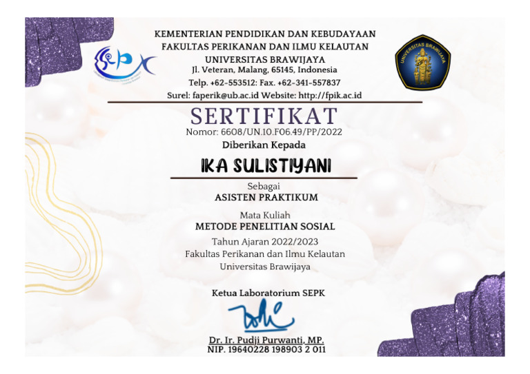 Sertifikat Asisten MPS | PDF