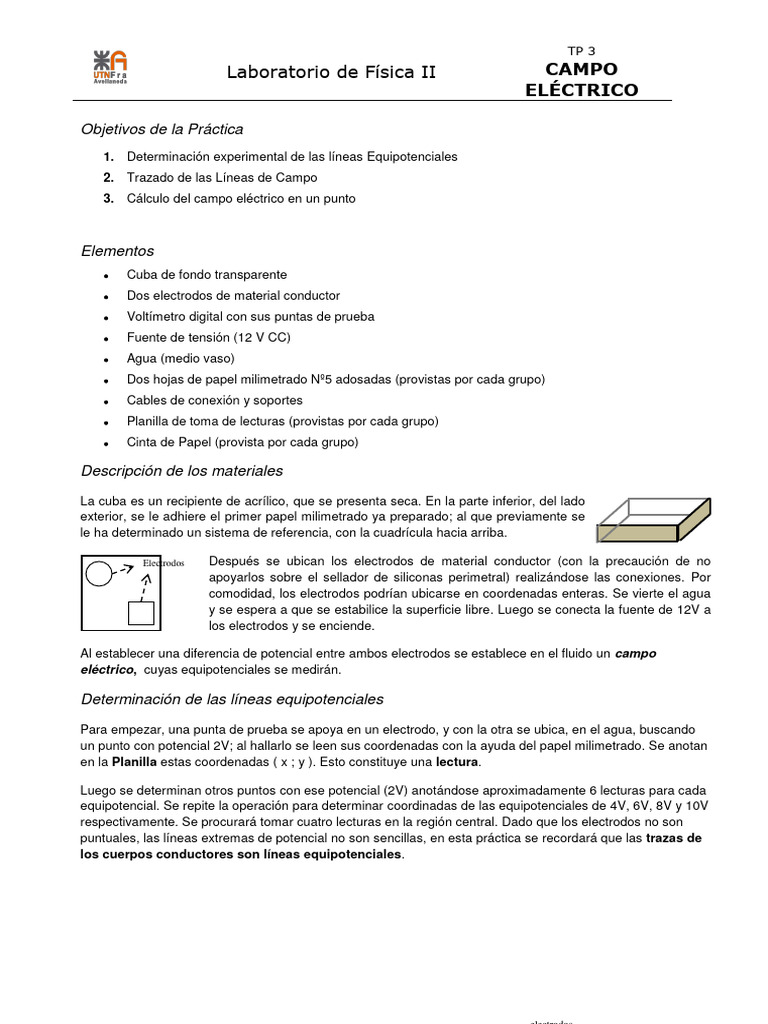 TP Campo Electrico y Equipotenciales | PDF | Vector Euclidiano | Campo eléctrico