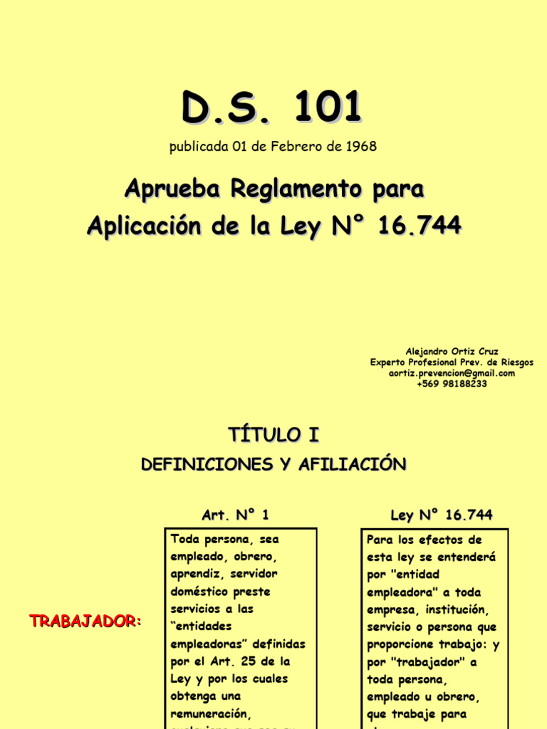 DS 101 - Decretos y Codigos | PDF | Derecho laboral | Outsourcing